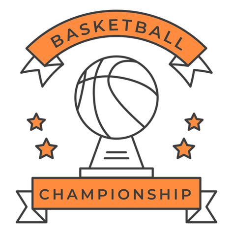 Basketball Championship Ball Star Color Badge Sticker Png And Svg Design