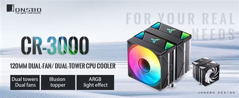 Amazon JONSBO CR 3000ARGB BLACK CPU Cooler 120mm Dual Fan Dual