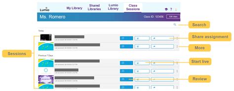 Managing Sessions In Class Sessions Lumio