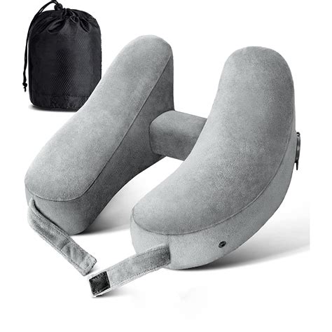 Надуваема възглавница за врат Кадифе 33 5x20x30 см Сива Emag Bg