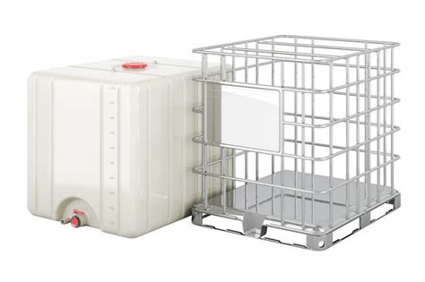 Premium Psd Cubic Container And Metal Crate 3d Rendering Isolated On