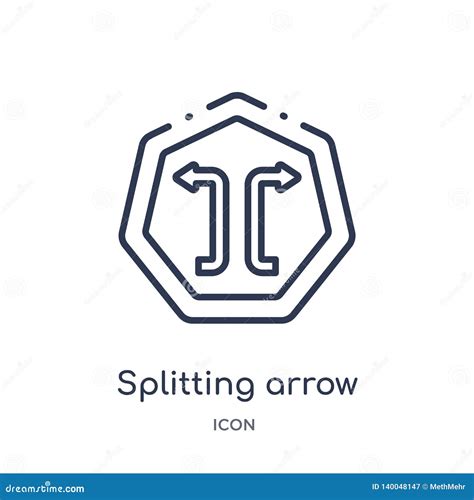 Linear Splitting Arrow Icon From Arrows Outline Collection Thin Line Splitting Arrow Vector