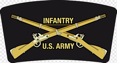 Us Army Infantry Branch Insignia Logo Long Guns Texts Png Pngwing