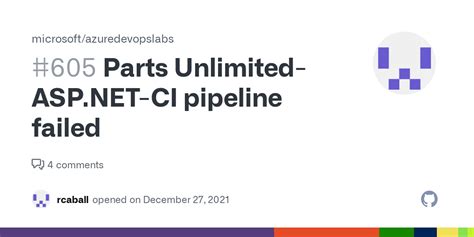 parts unlimited asp ci pipeline failed · issue 605 · microsoft