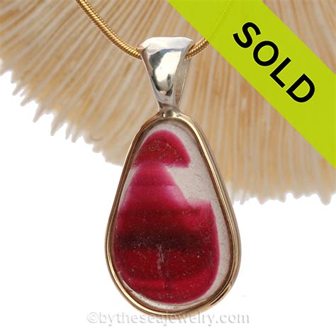 Plum Pudding Mixed Purple Art Sea Glass Pendant In Tiffany Deluxe