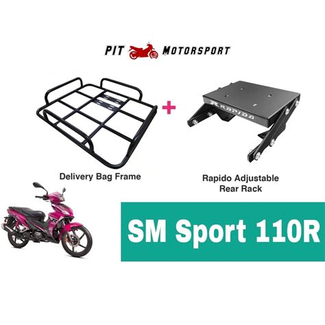 Monorack Sym Sm Sport 110r Rapido Food Grabfood Delivery Bag Frame Tapak Accessories Motor