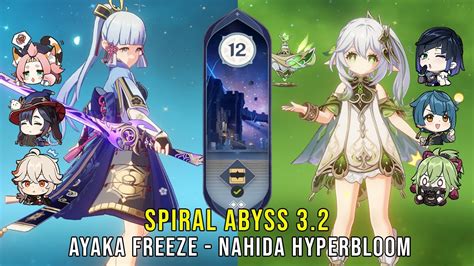 C0 Ayaka Freeze And C0 Nahida Hyperbloom Genshin Impact Abyss 32