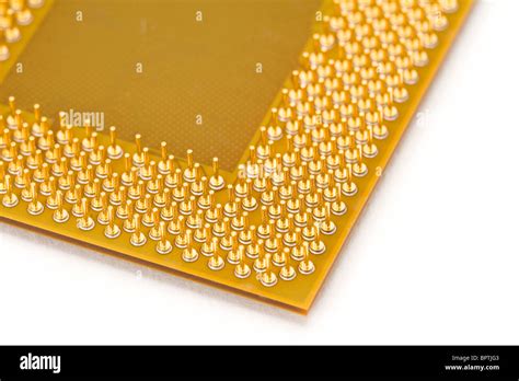 Golden Computer Cpu Close Up Shot Stock Photo Alamy