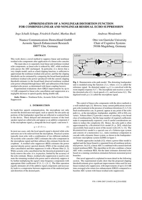 Pdf Approximation Of A Nonlinear Distortion Function For Combined
