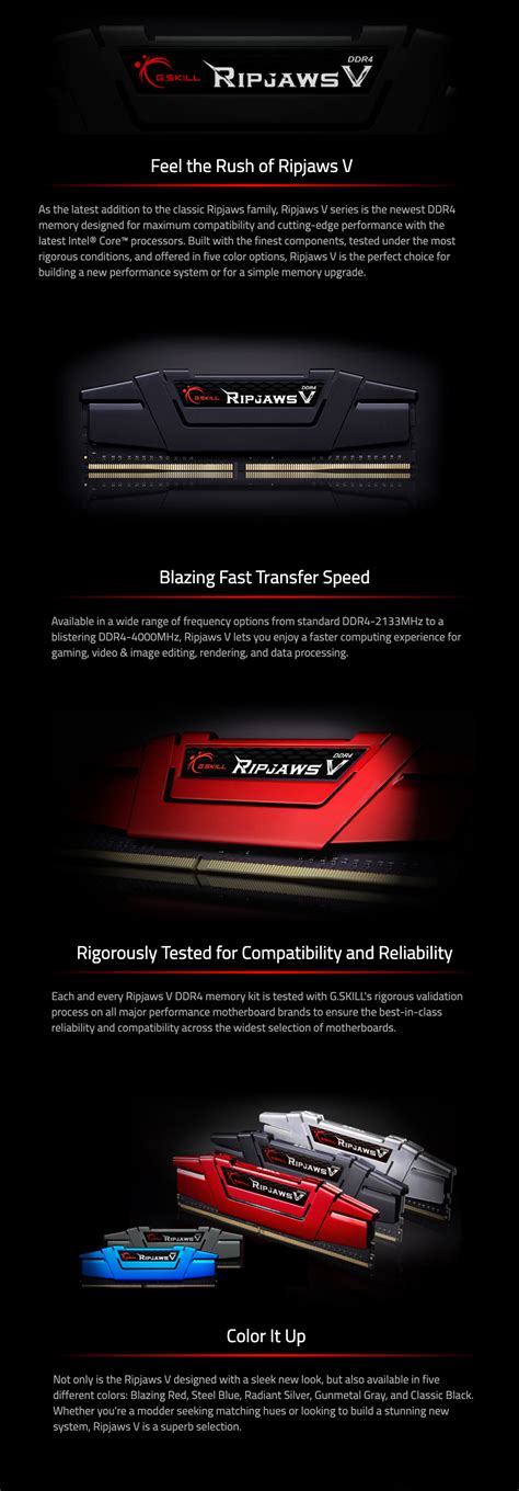 Buy G Skill Ripjaws V GB X GB MHz CL DDR F C D GVK PC Case Gear Australia