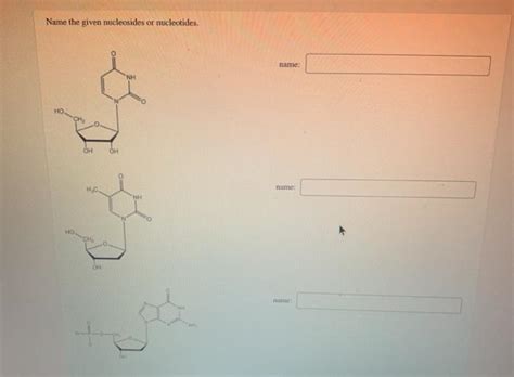 Solved Name The Given Nucleosides Or Nucleotides Name Ch