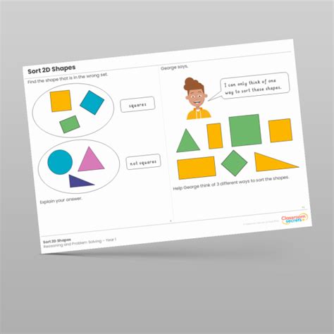 Year 1 Sort 2d Shapes Reasoning And Problem Solving 2 Resource Classroom Secrets