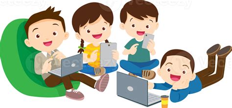 Students With Computer Learningonline Class Technology 47650320 Png