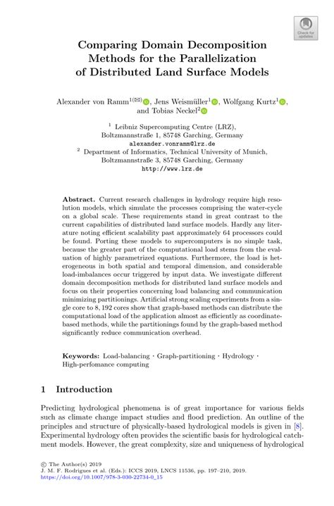 pdf comparing domain decomposition methods for the parallelization of