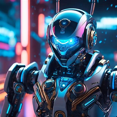 Premium Ai Image A Retro Style Robot Playing A Futuristic Video Game