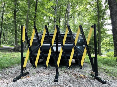 Maxsa 37950 Park Right® Expandable Fence Barrier Yellow And Black California Car Cover Co