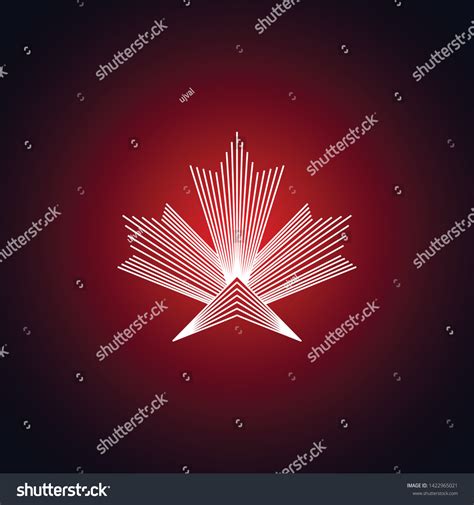 Maple Leaf Line Art Design Dark Stock Vector Royalty Free 1422965021
