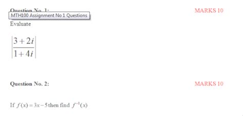Math100 Assignment 1 Solution Spring 2018 Vulms Help Virtual