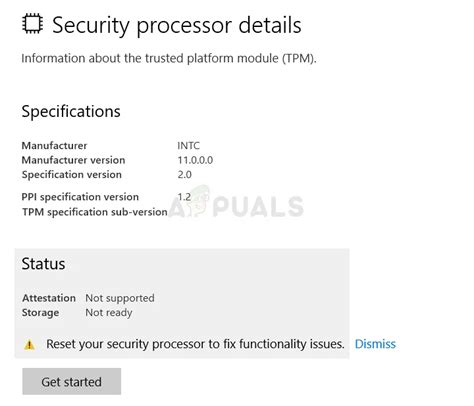 Fix Reset Your Security Processor To Fix Functionality Issues