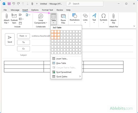 Inserting Tables In Outlook For Mac Foorunner