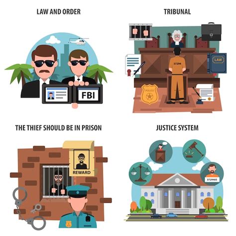 Conjunto De Iconos De Ley Vector Gratis