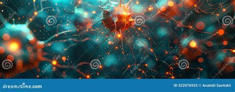 A Stylized Digital Illustration Of A Neural Network With Nodes And