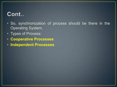 Process Cooperation And Synchronisation Pptx Operating Systems Computer Software And