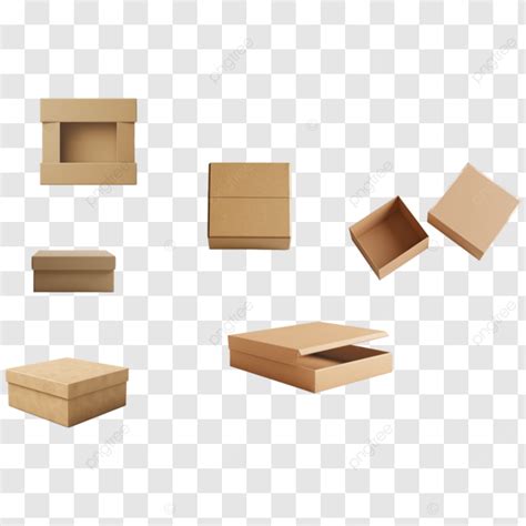 Empty Closed Cardboard Box Mockup Concept Cardboard Box Mockup Png