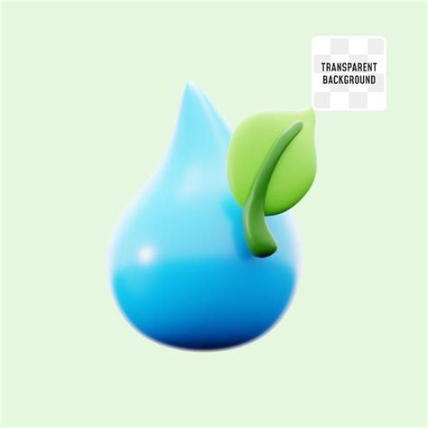 Premium Psd Fresh Pure Water Droplet With Leaf Young Plant For