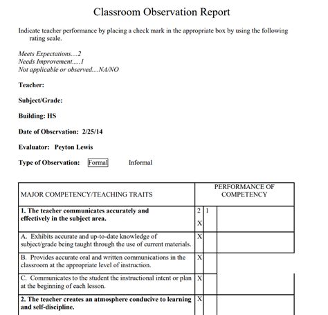 16 Classroom Observation Report Samples [pdf And Word]