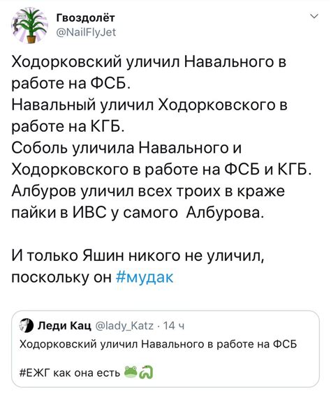 ﻿Г воздолёт №ПР1у Ходорковский уличил Навального в работе на ФСБ