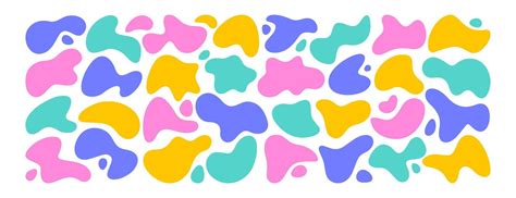 Set Of Liquid Organic Shapes Irregular Form In Vibrant Colors