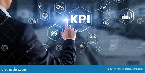 Kpi Key Performance Indicator Business Internet Technology Concept On Virtual Screen Stock