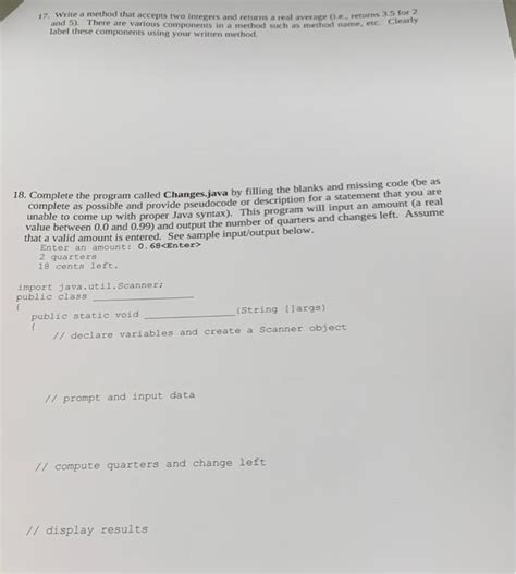 Solved 17 Write A Method That Accepts Two Integers And