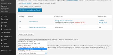 cara ubah ns nameserver domain di wordpress pusathosting