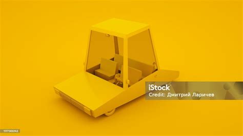 노란색 아이소메트릭 로우 폴리 만화 차 3d 일러스트레이션 3차원 형태에 대한 스톡 사진 및 기타 이미지 3차원 형태