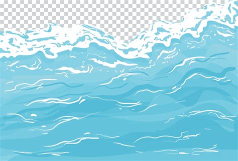 Ilustración de las olas del océano agua de dibujos animados lago spray