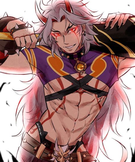 Genshinimpact Ittoarataki Handsome Anime Guys Character Art Anime