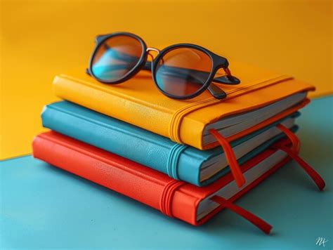 Pair Of Glasses And Books Premium Ai Generated Image
