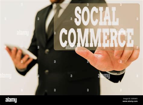 Conceptual Caption Social Commerce Internet Concept Uses Social Networks In The Buying Of
