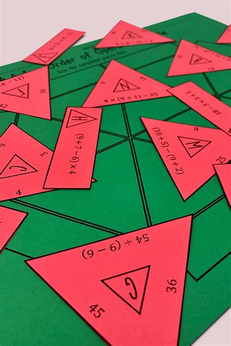 My Math Resources 5th Grade Order Of Operations Triangle Puzzle