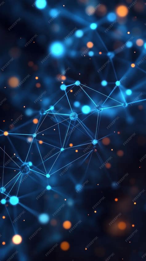 The Visual Displays A Network Of Luminous Nodes And Connections Representing Technology And Data