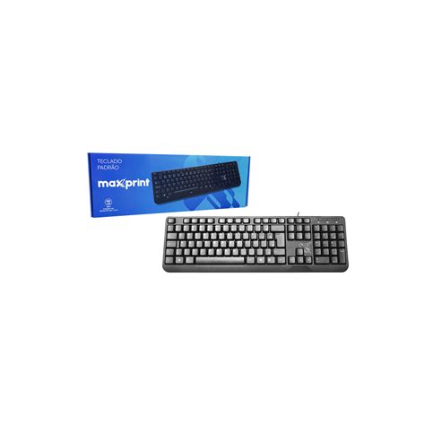 TECLADO PADRÃO USB PRETO C FIO MAXPRINT 608145 Apoio Informática