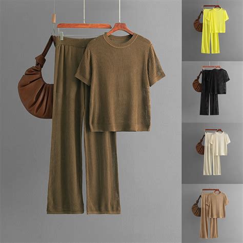 Zzwxwa Womens 2 Piece Outfits Summer Sets Sleeveless Square Neck Tank