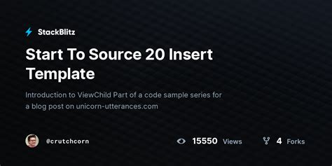 Start To Source 20 Insert Template StackBlitz