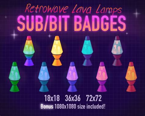 Retrowave Lava Lamp Twitch Subbit Badges Etsy