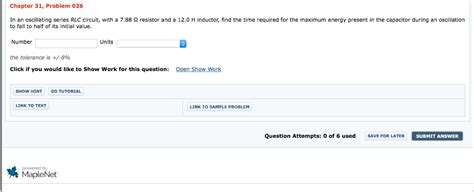 Solved Chapter Problem An Oscillating Series RLC Chegg