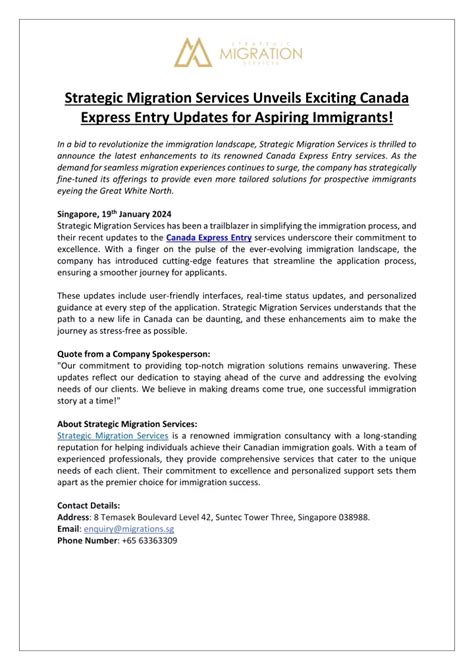 Ppt Strategic Migration Services Unveils Exciting Canada Express