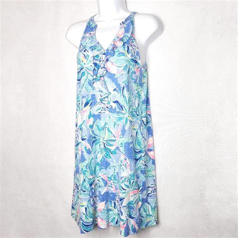 Lilly Pulitzer Shay Dress Bennett Blue Celestial Seas Gem