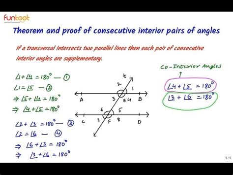 Parallel Lines And Transversal Consecutive Interior Angles Proving
